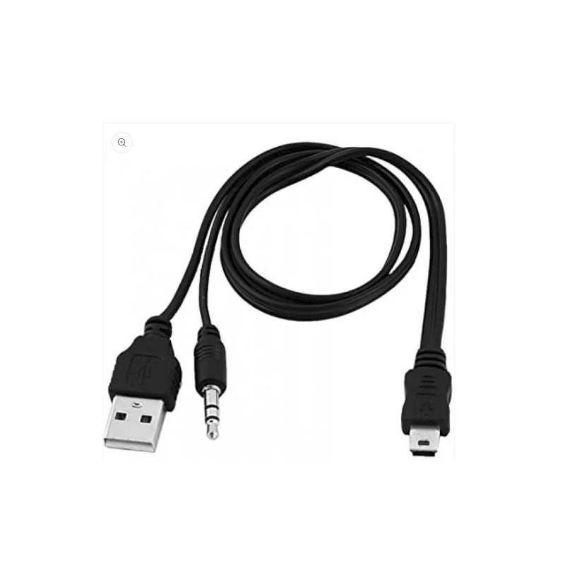 Cable Triple Mini Usb 5Pin Y Plus Auxiliar Parlante Jack 3.5mm